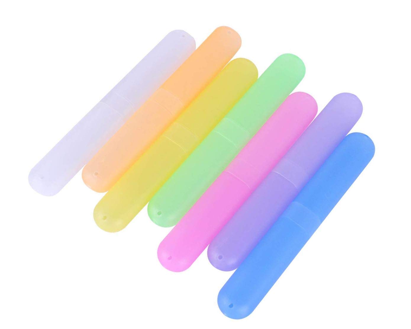 ISusser Pack of 12 Plastic Toothbrush Case, 6 Color Portable Dust-Proof Toothbrushes Holder for Inside and Outside