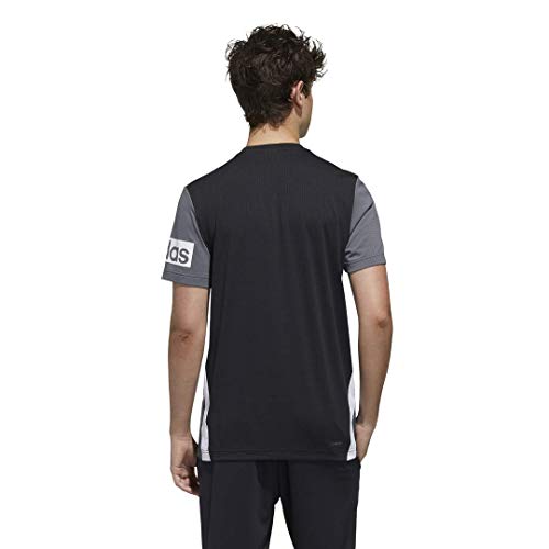 adidas Men's Clima Colorblock Tee Black/Gray/White Medium
