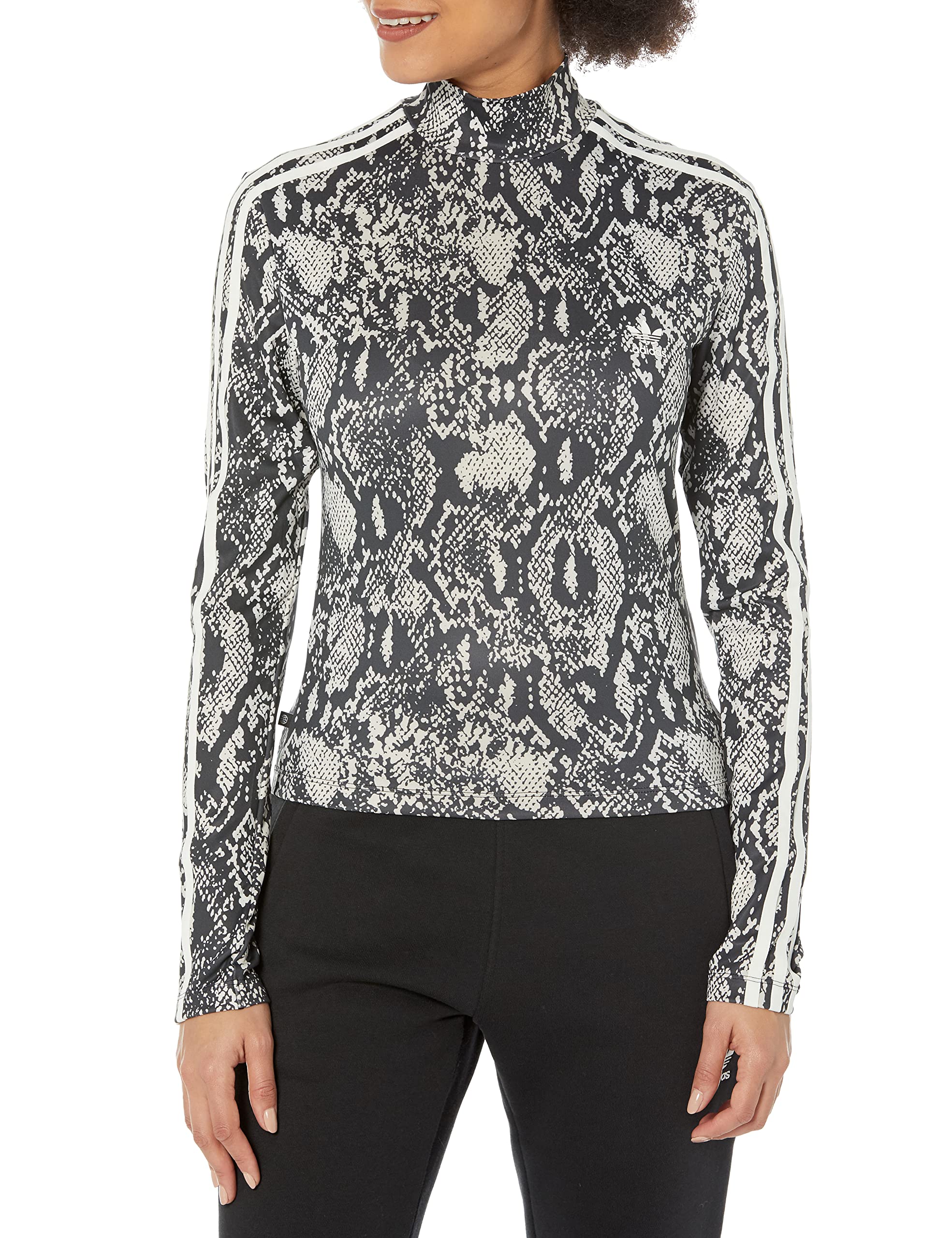 adidas Originals Women's All Over Print Longsleeve T-Shirt, Black/Multicolor, X-Large