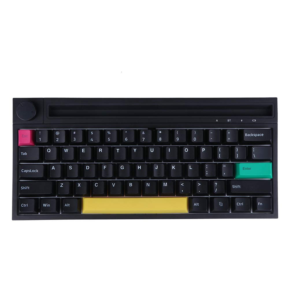 EPOMAKER Ajazz K620T 60% RGB Bluetooth Wireless Wired Mechanical Keyboard with 4400mAh Battery, PBT Keycaps, Wheel Volume Button for MacOS/Windows/iOS/Android (Ajazz Blue Switch, Black)