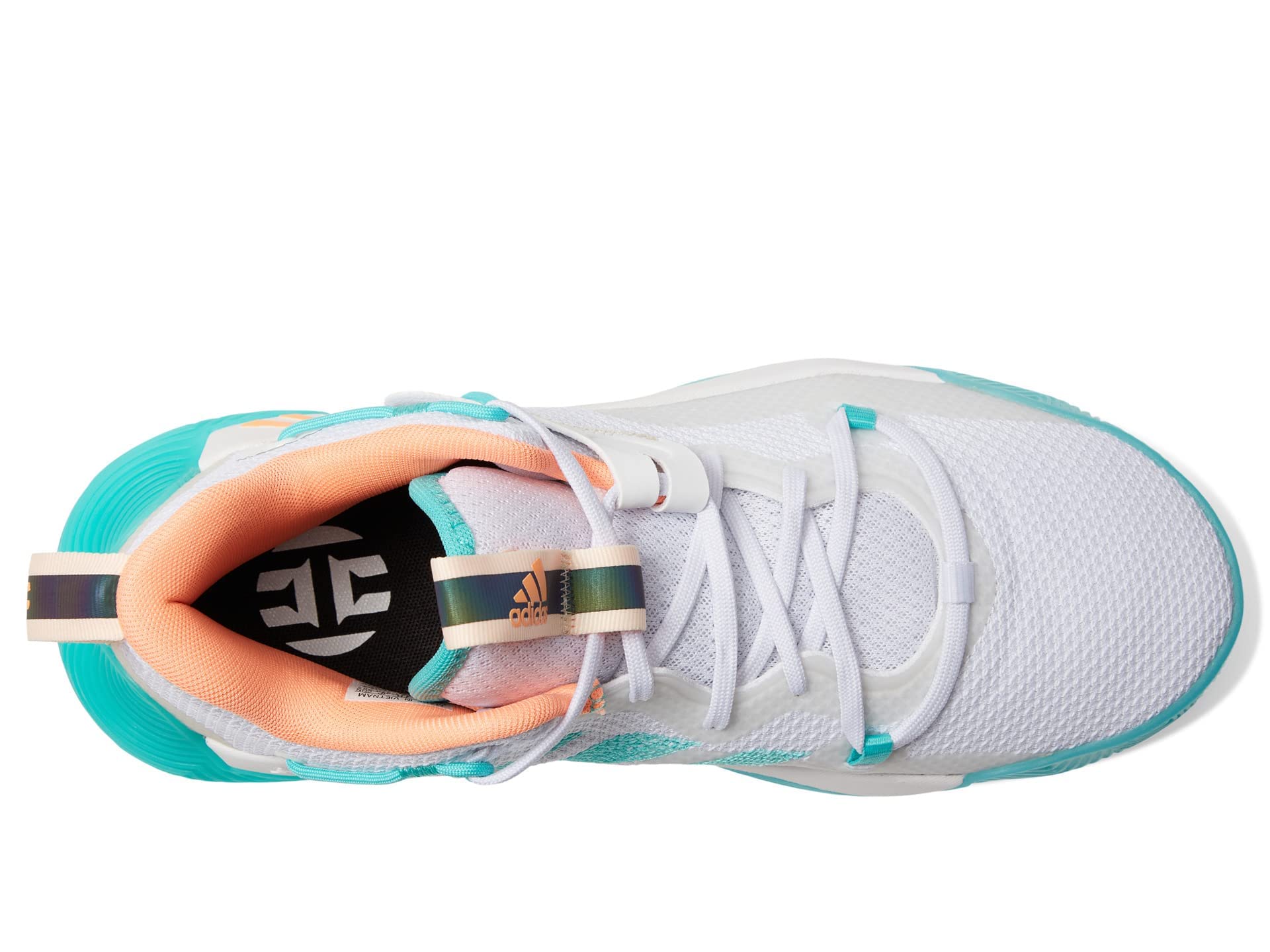 adidas Unisex Harden Stepback 3 Basketball Shoe, White/Beam Orange/Ecru Tint, 11 US Men