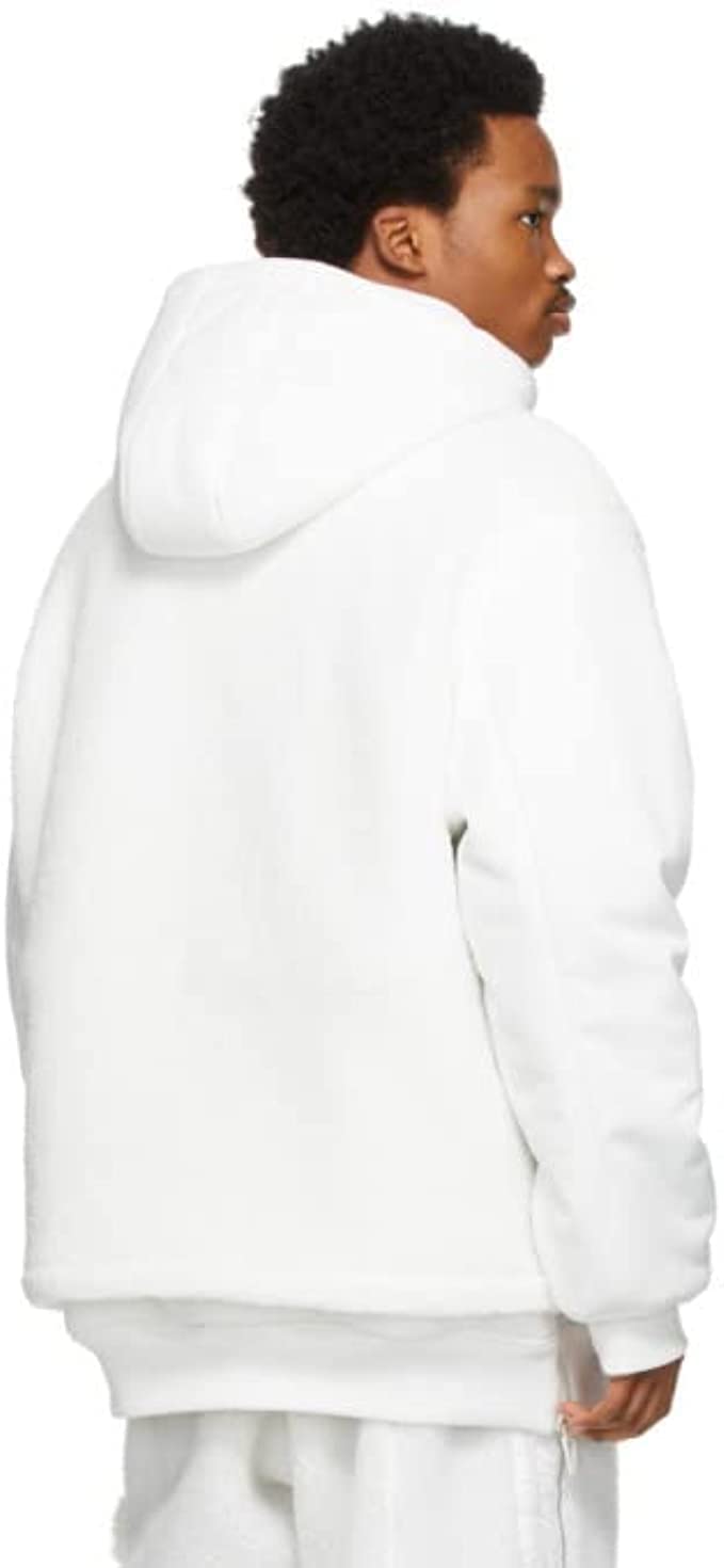 ADIDAS ORIGINALS X IVY PARK UNISEX SHERPA 1/2 ZIP LAYERED JACKET - CORE WHITE, XL