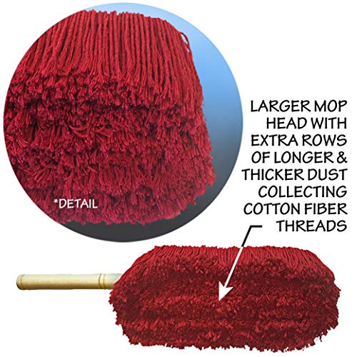 OCM Brand Premium Extra Large Car Duster with Durable Solid Wood Handle Includes Storage Cover - Professional Detailers Top Choice