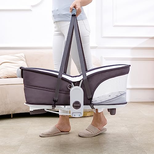 Mastela Bedside Cribs Adjustable backrest Baby 6 in 1 bassinets Baby can Listen to Music, Shake and Sleepā¦
