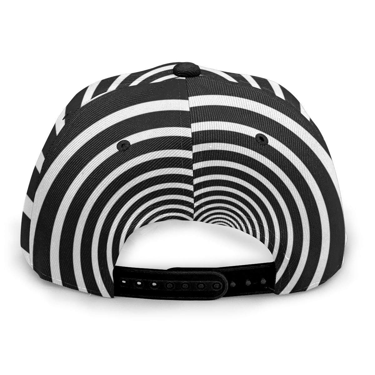 antkondnm Psychedelic Spiral Flat Bill Brim Cap, Cool Hip Hop Trucker Hat Men Women Adjustable Baseball Caps