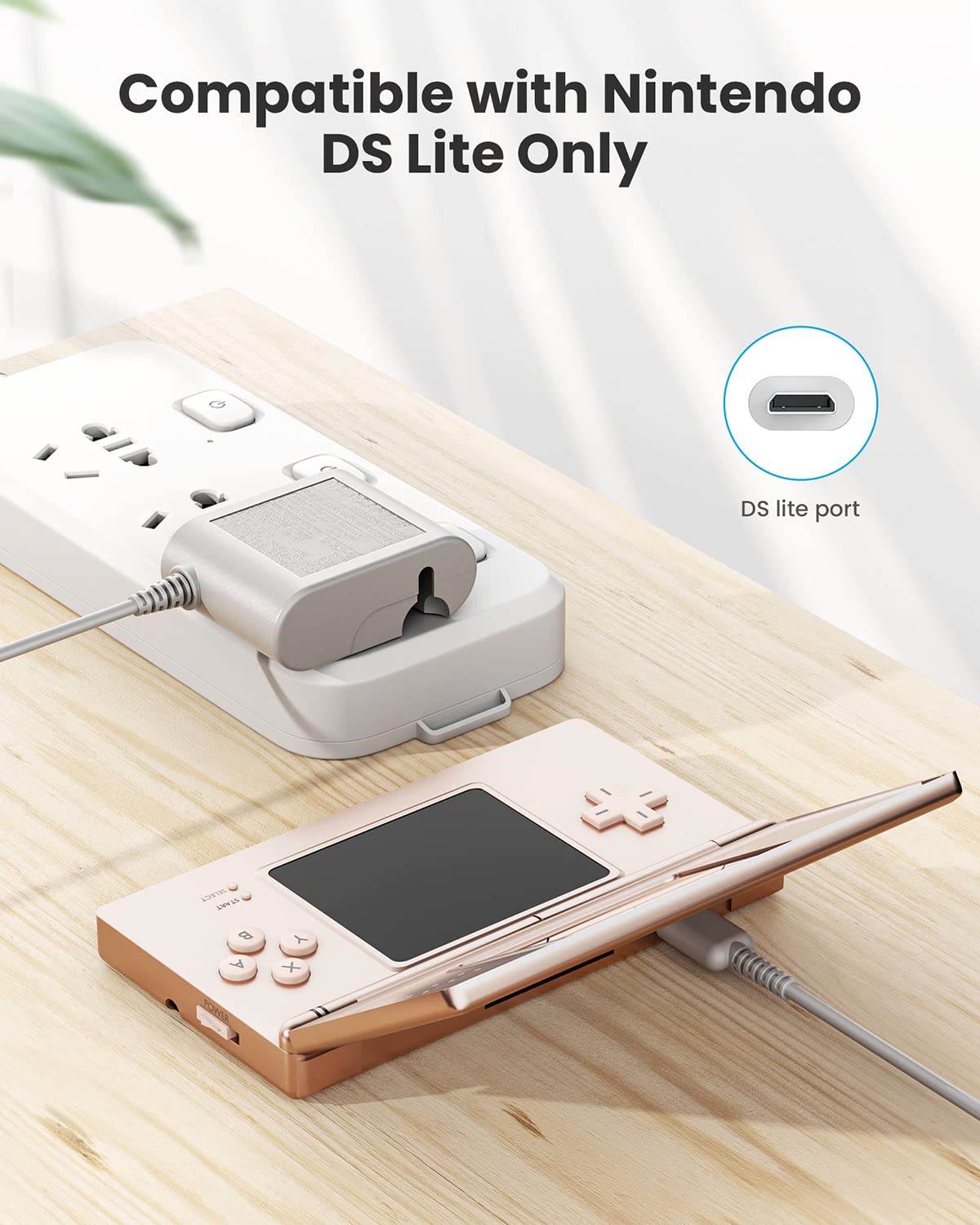 DS Lite Charger, VOYEE DS Lite Charger Replacement for DS Lite, AC Adapter Compatible with DS Charger (100-240v)