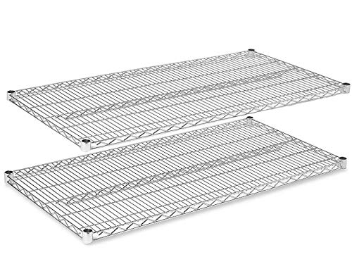 Regal Altair Chrome Wire Shelf |Pack of 2 Shelves| for Storage in Dry Environments | Ideal for Stores, Restaurants, Businesses and Homes (Chrome Wire Shelves, 18''W x 54''L)