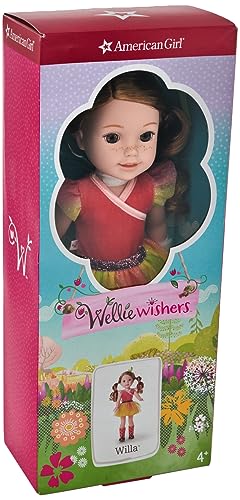 American Girl WellieWishers 14.5-inch Willa Doll with Coral Leotard, Mesh Skirt, Headband, and Boots, For Ages 4+