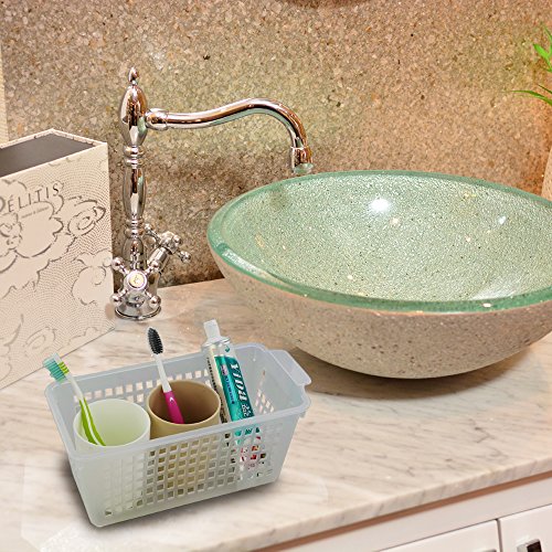 Qskely 6-Pack Clear Plastic Storage Trays Basket for Closets, Countertop and Drawers