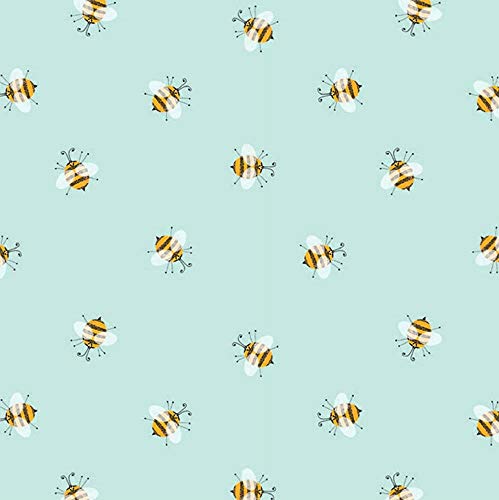 Tissue Paper for Gift Wrapping with Design (Bumble Bees - Light Blue Green), 24 Large Sheets (20x30)