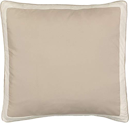 Vue Bensonhurst Modern Embroidered Square Decorative Euro Sham Pillow Case, 26" x 26", Ivory