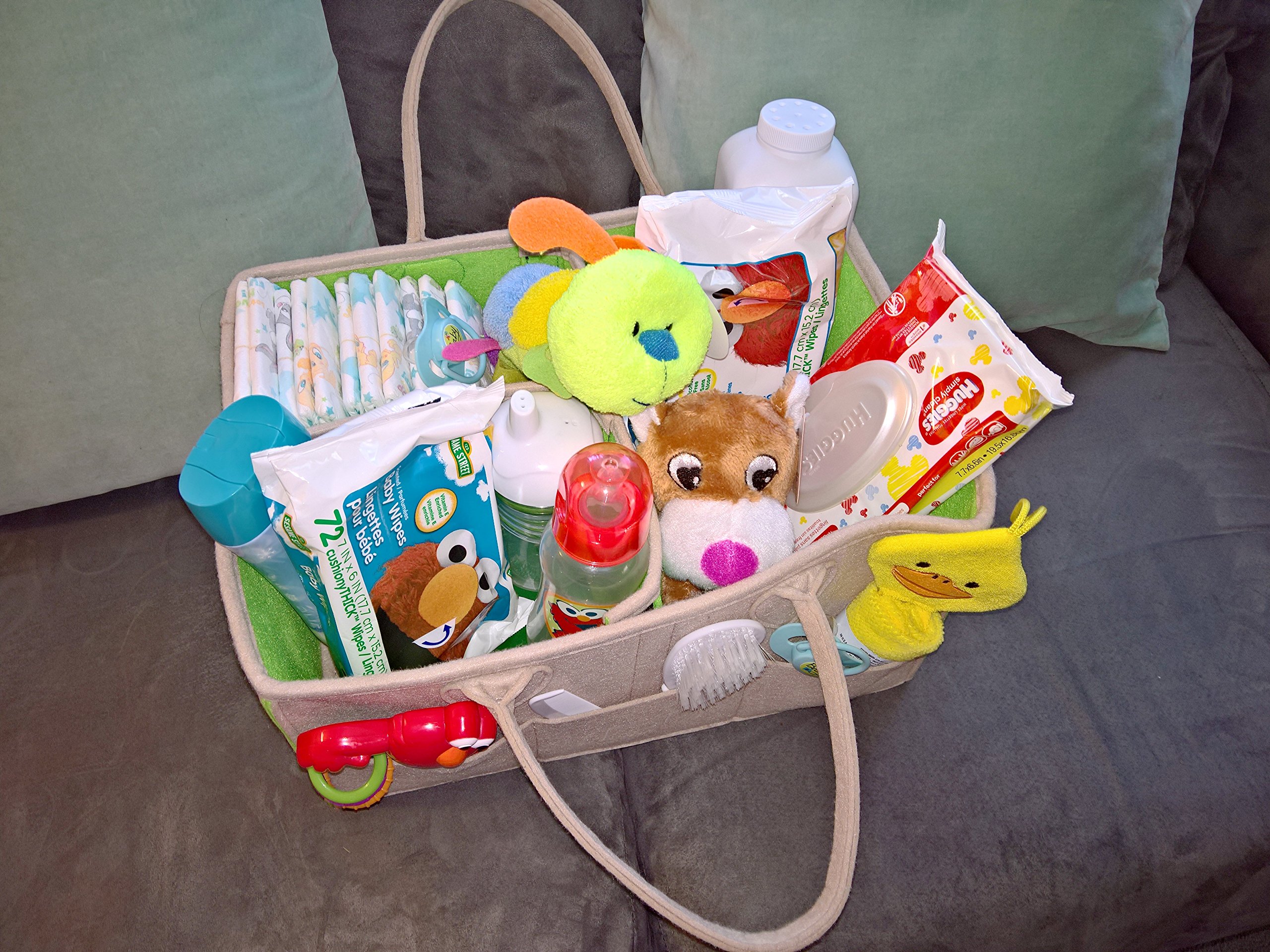 Secure All Caddy | Large Soft Eco-Friendly Nursery Organizer Diaper Caddy for Baby Needs, Arts, Office & School Supplies, Knitting, Sewing Supplies, Car Organization & More (1 Caddy)