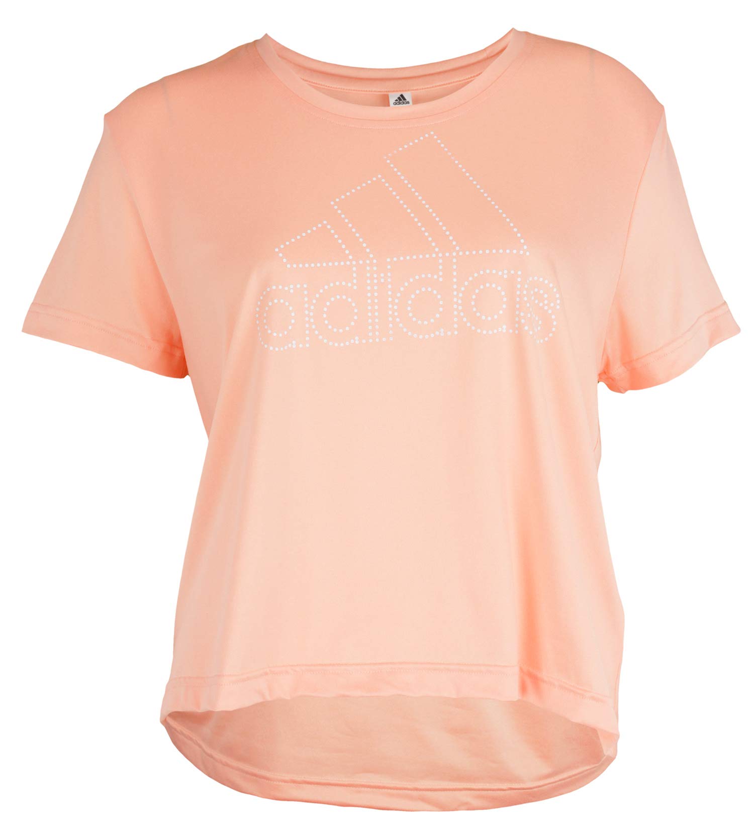 ADIDAS Women's Badge of Sport Graphic Tee, Glow Pink Large