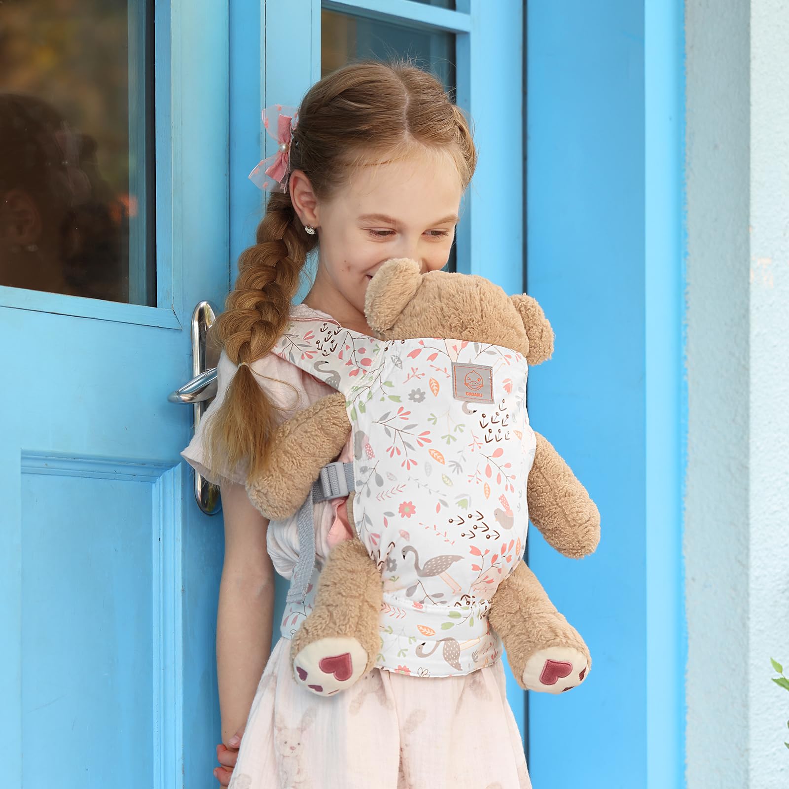 GAGAKU Baby Doll Carrier Soft Cotton Stuffed Toy Carrier Doll Accessories for Kids – Pink (Flamingo)