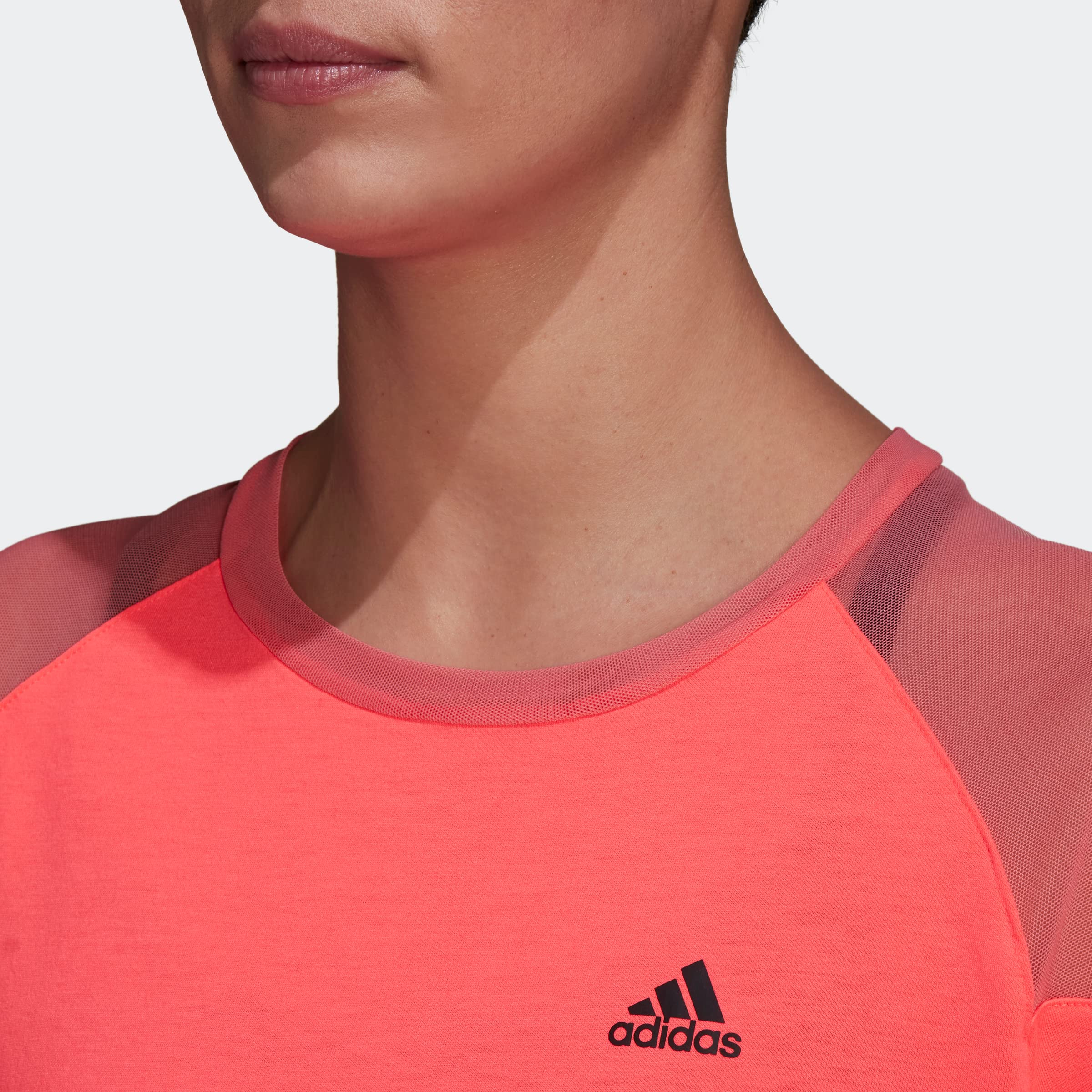 adidas womens Unleash Confidence Tee Signal Pink/Black X-Small