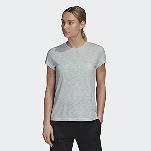 adidas womens Must Haves Winners Tee Green Tint Melange Small