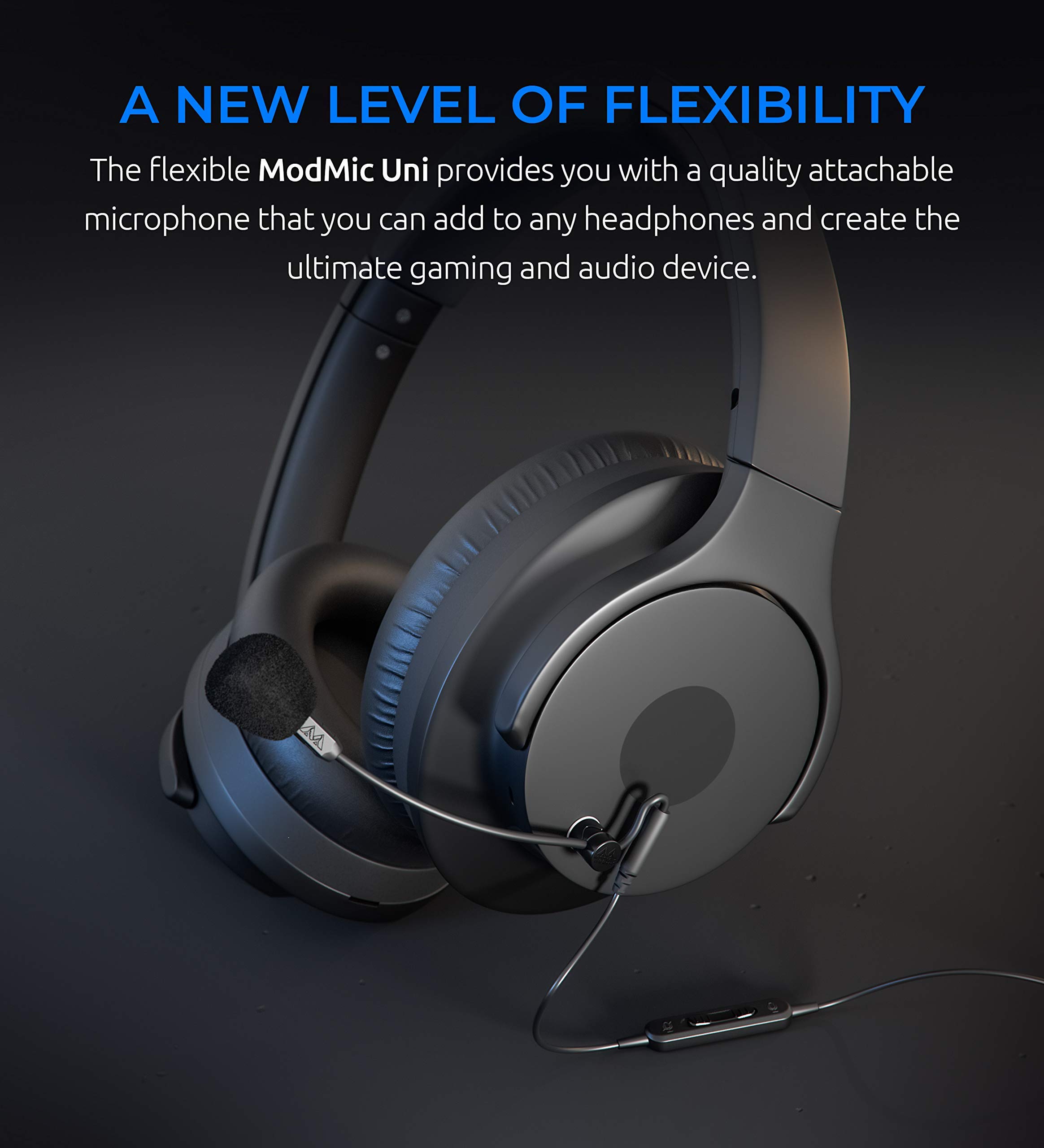 Antlion Audio ModMic Uni Attachable Noise-Cancelling Microphone with Mute Switch Bundle with Blucoil 1080p USB Webcam, USB Conference Speakerphone, USB-A Mini Hub, and 3' USB Extension Cable