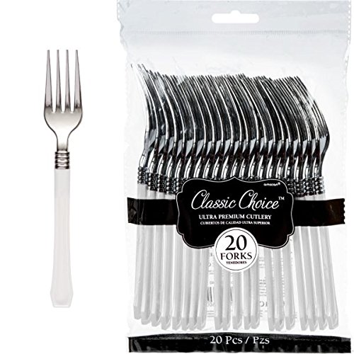 Amscan Premium Forks, Full Size, White