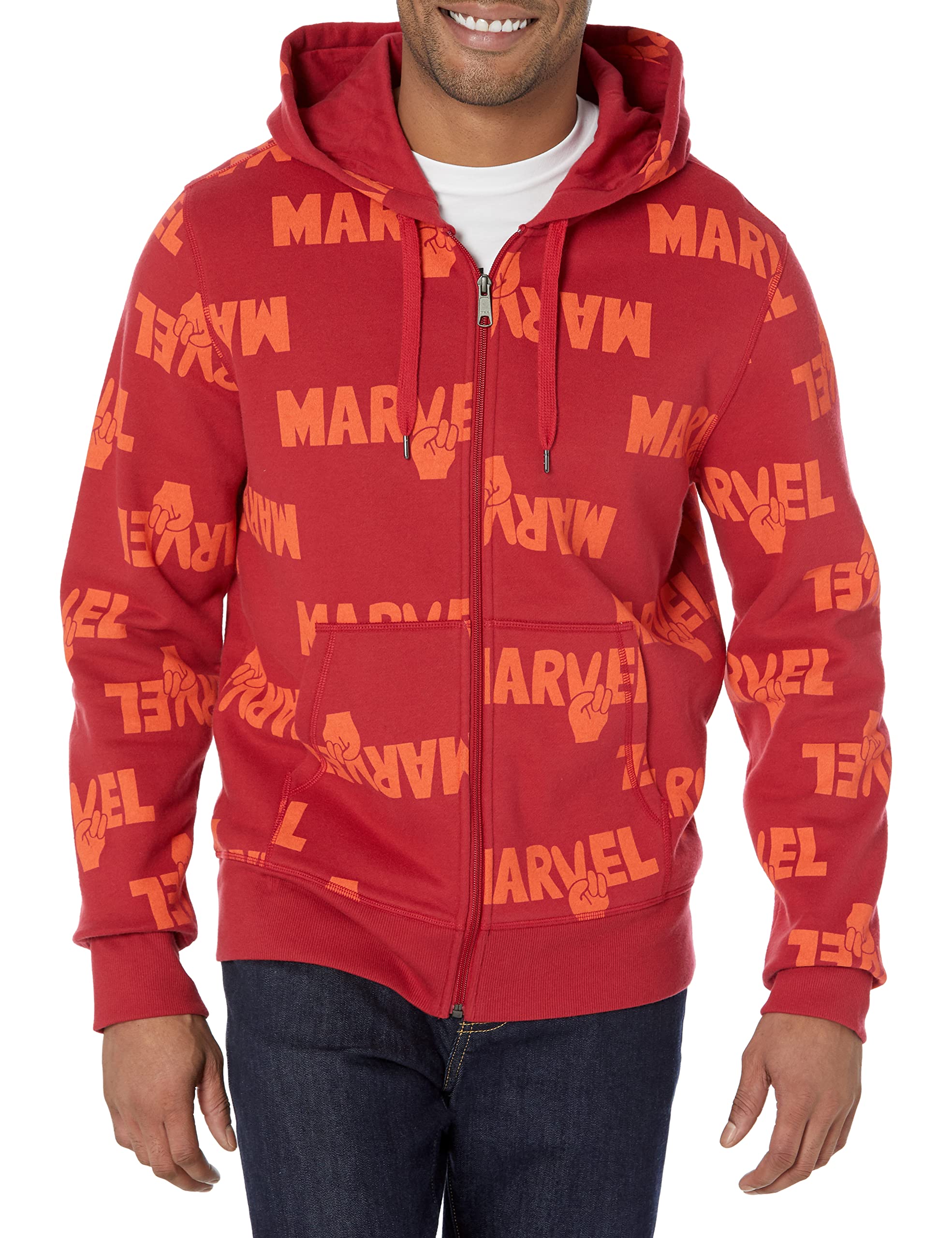 Amazon Essentials Disney | Marvel | Star Wars Men's Fleece Full-Zip Hoodie Sweatshirts (Available in Big & Tall), Star Wars Comic, XX-Large