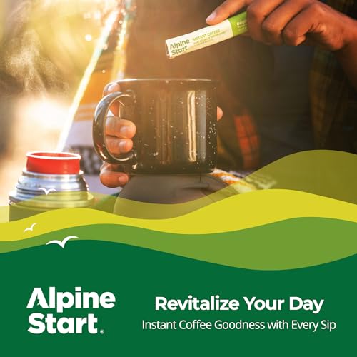 Alpine Start Premium Instant Coffee, Medium Roast Coffee, Original Blend Arabica Coffee, Dairy, Soy & Gluten Free, 8 count, 0.74 oz (Pack of 1)