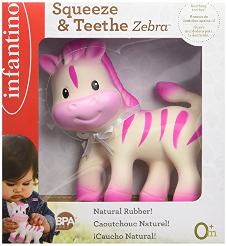 Infantino Teether Toy, Squeeze and TeeThe Zebra