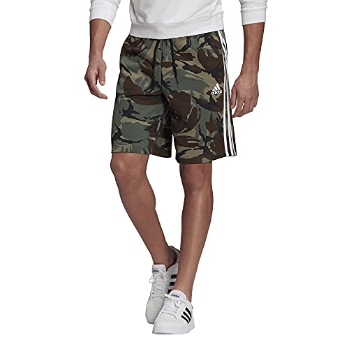 adidas Men's Essentials French Terry Camouflage Shorts, Legacy Green, Small