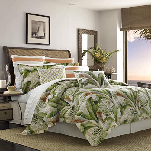 Tommy Bahama - Throw Pillow, Cotton Bedding with Envelope Closure, Home Decor for Bed or Couch (Palmiers Orange, 18" x 18")