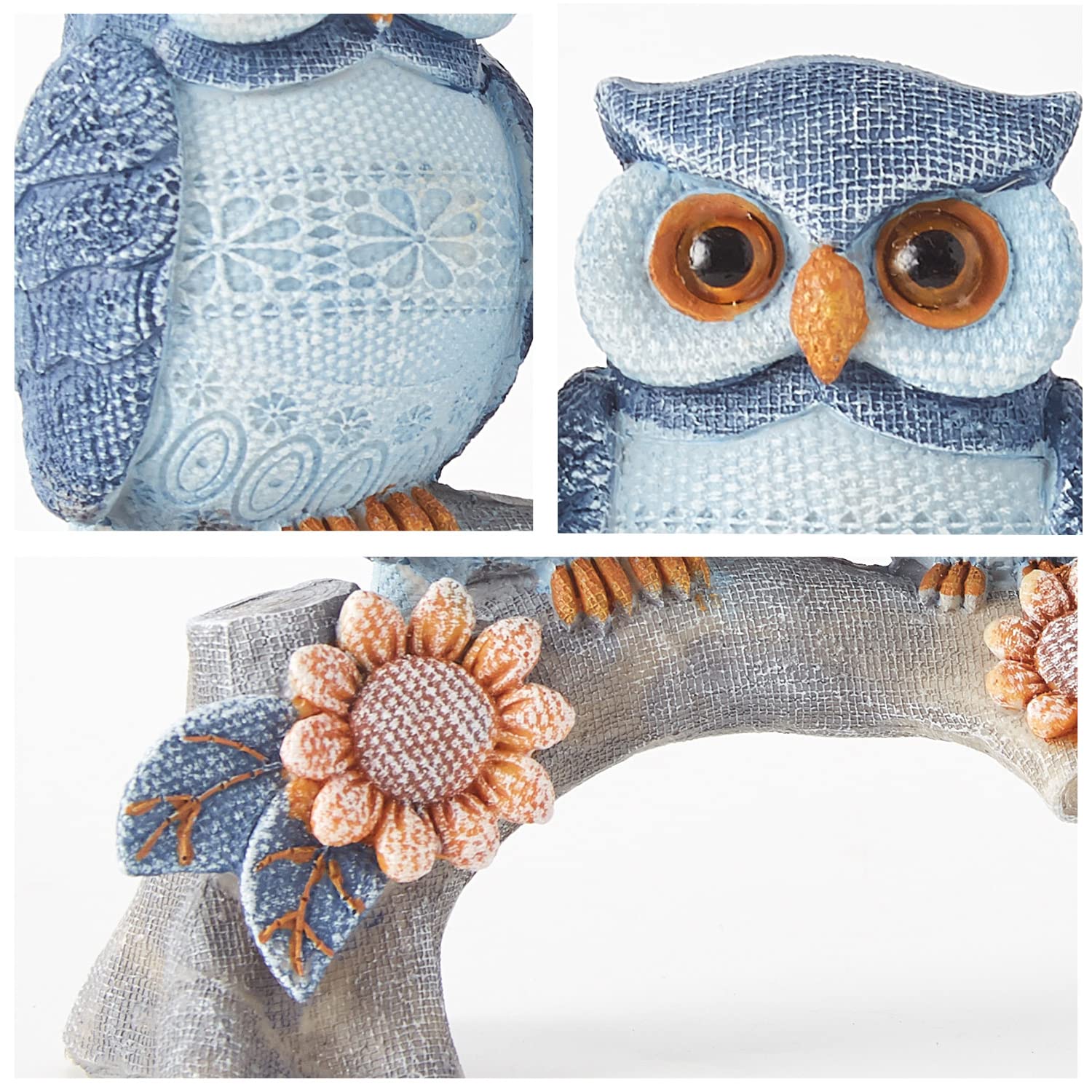 FJS Owl Statue for Home Decor Accents Living Room Bedroom Owl Figurines for Shelf Coffee Table Decor, Christmas Birthday Owl Lovers Gift
