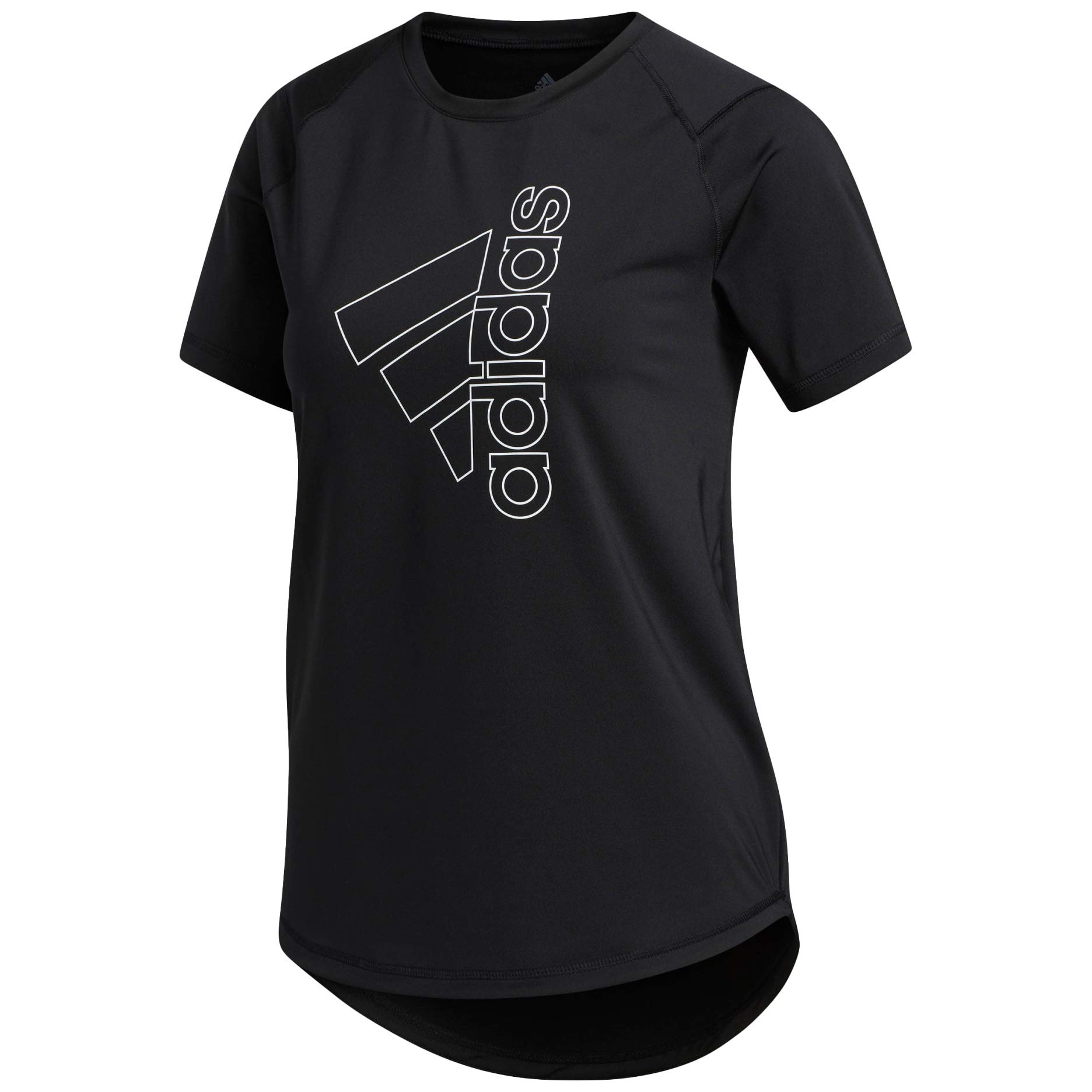 adidas womens Tech Badge of Sport Tee Black/White X-Small