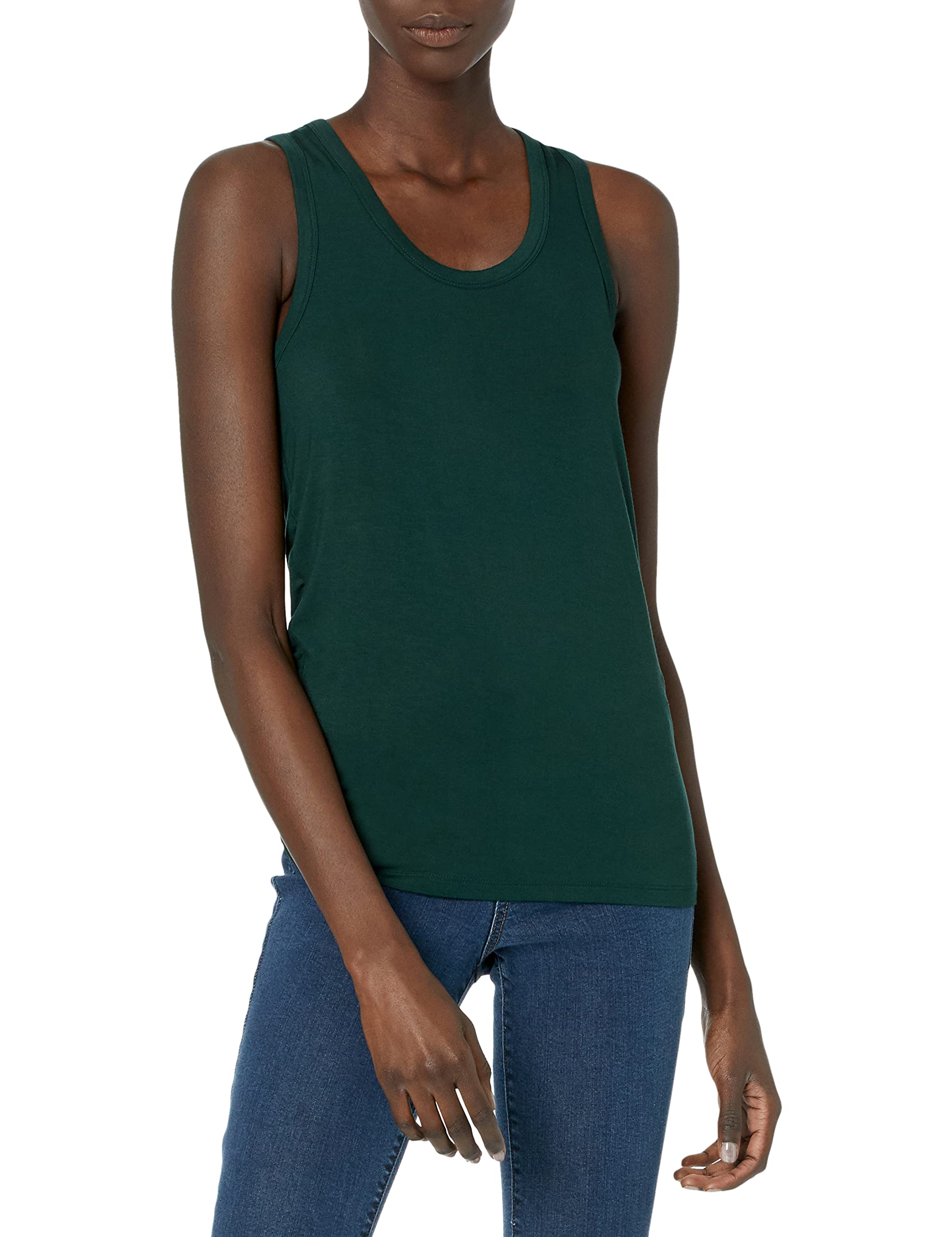 Amazon Essentials Women's Jersey Scoopneck Racerback Tank Top (Previously Daily Ritual), Dark Chestnut Brown, X-Large