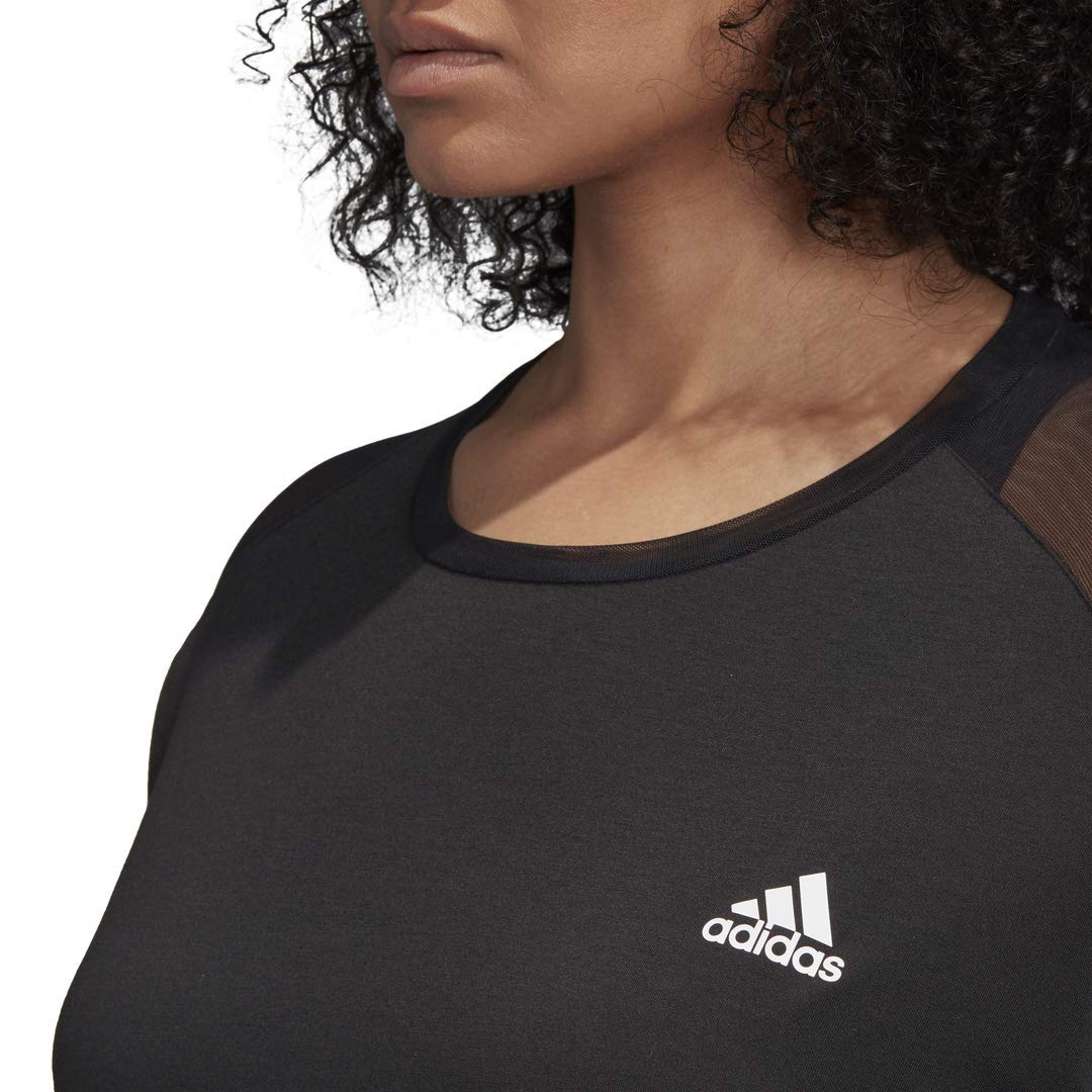 adidas womens Unleash Confidence Tee Black/White 2X