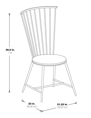 OSP Home Furnishings Bryce 26" Dining Chair, Alloy Steel, Black