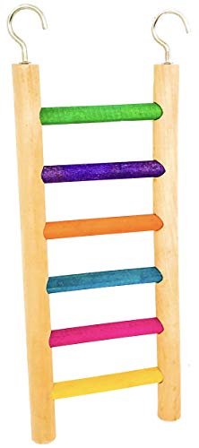 Parrot Wood Bird Toy Ladder Parakeets Toys cage Cages Cockatiel Canaries Finches (8" x 3")