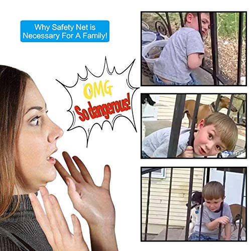 MAYbabe Netting- Banister Guard for Child, Safety Net, Rail Balcony Banister, Stair Net.Patios or Balcony Use.Safety for Indoor&Outdoor(10ft-Black-First Generation)