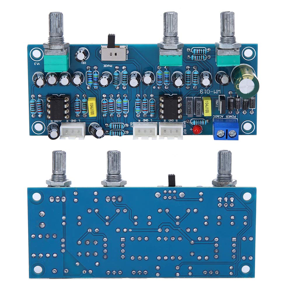 Garosa Preamp Board Digital Tuning Preamp Tone Board 2.1 Channel Subwoofer PreAmp Low Pass Filter Preamp Audio Processor Preamplifier Circuit Board