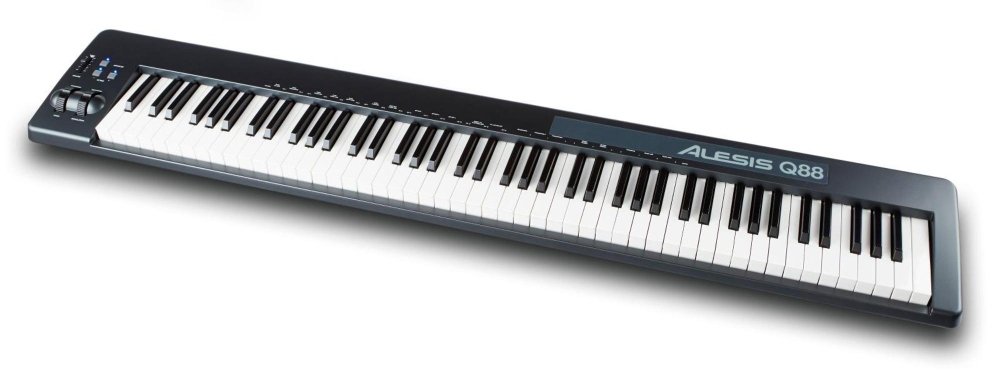 Alesis Q88 | USB MIDI Keyboard with 88 Velocity Sensitive Keys, MIDI-Output Jack, Pitch & Modulation Wheels and Production Software Included