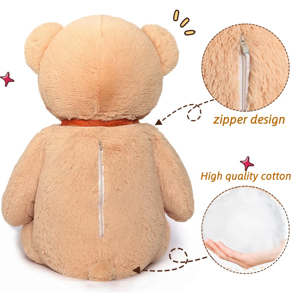Tezituor Big Teddy Bear Stuffed Animals, 40 Inch Soft Giant Teddy Bear Plush Toy, 3ft Stuffed Bear for Girlfriend Kids, Brown