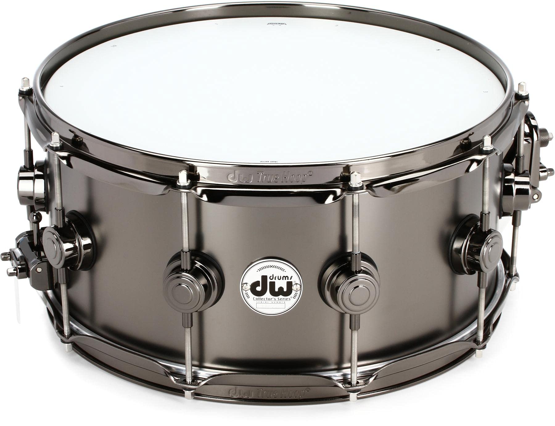 DW Collector's Series Metal Snare Drum - 6.5 x 14-inch - Satin Black Over Brass - Black Nickel Hardware