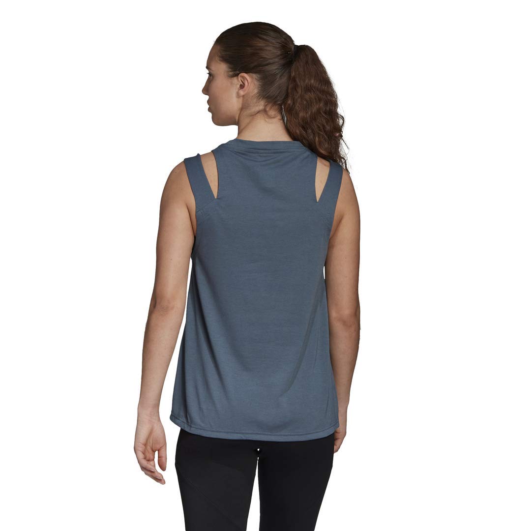 adidas Women's Brilliant Basic Workout Tank Top, Tech Ink/White, Large