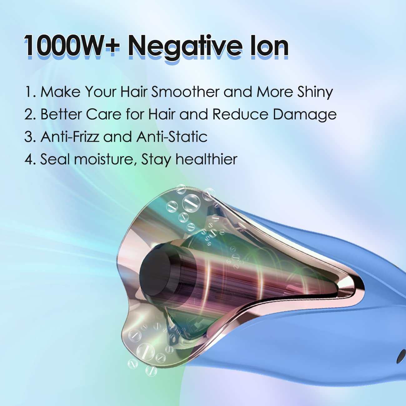 Auto Hair Curler, Upgrade Automatic Hair Curler with 1000W+ Negative Ion Iron Wand Professional Anti-Tangle Automatic Curling Iron, Dual Voltage Rotating Curling lron with Auto Shut-Off (Thoussilk)