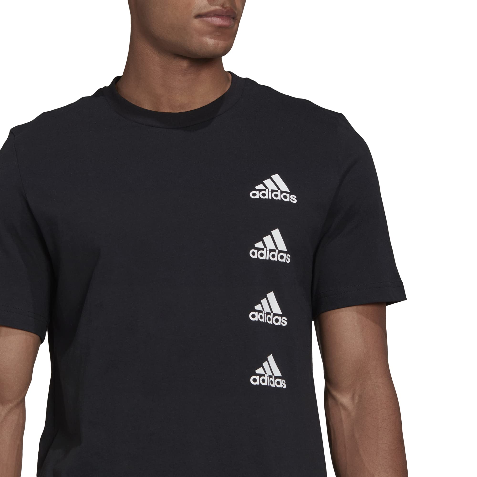 adidas Men's Essentials Gradient Logo Tee, Purple Tint, Large