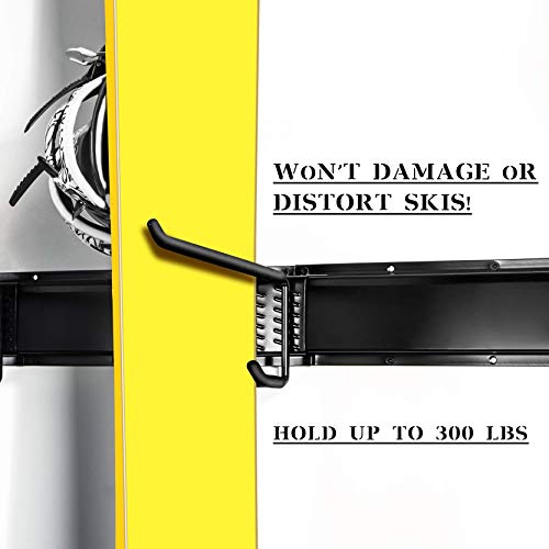 WALMANN Wall Mount Tool Organizer, Ski Wall Rack, Garage Storage Rack, Heavy Duty Garden Tool Storage Organization System, Holds Up to 300lbs