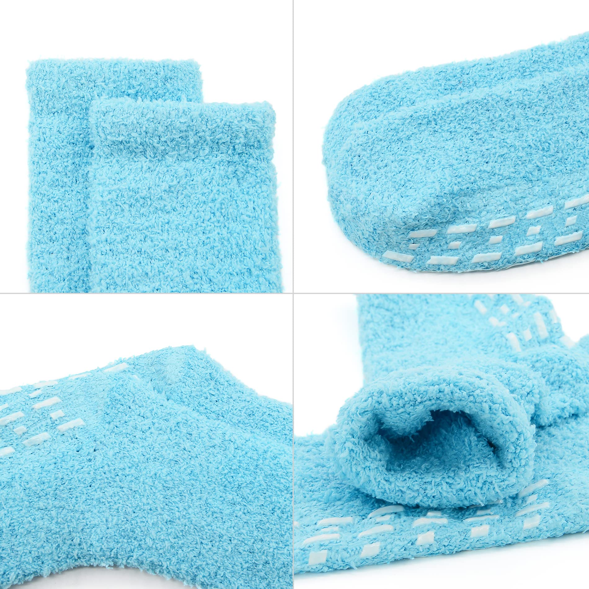 American Trends Fuzzy Socks for Women Non Slip Cozy Socks Athletic Plush Soft Grip Socks Yoga Warm Comfy Socks 5 Pack Candy Color One Size
