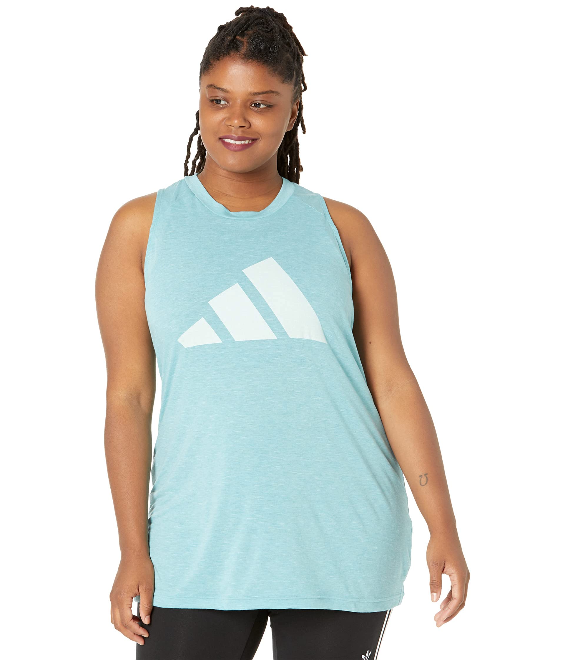Adidas Women's Plus Size Sportswear Winners 2.0 Tank, Mint Tone Melange, 3X