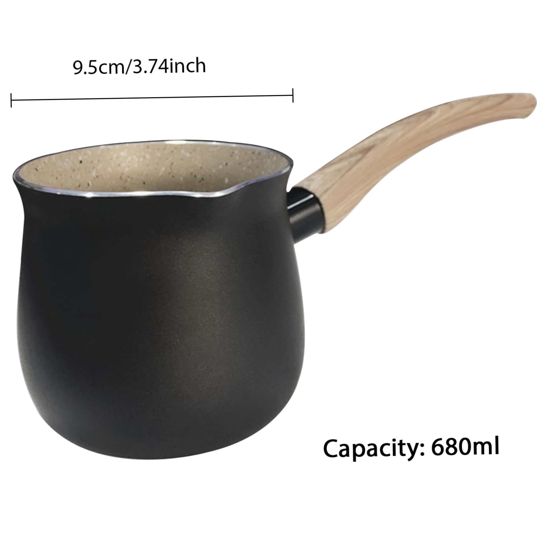 Butter Warmers,680ml Non Stick Milk Pot for Stove,Mini Saucepan with Anti-Scalding Handle,Mini Milk Pan for Coffee nuddles