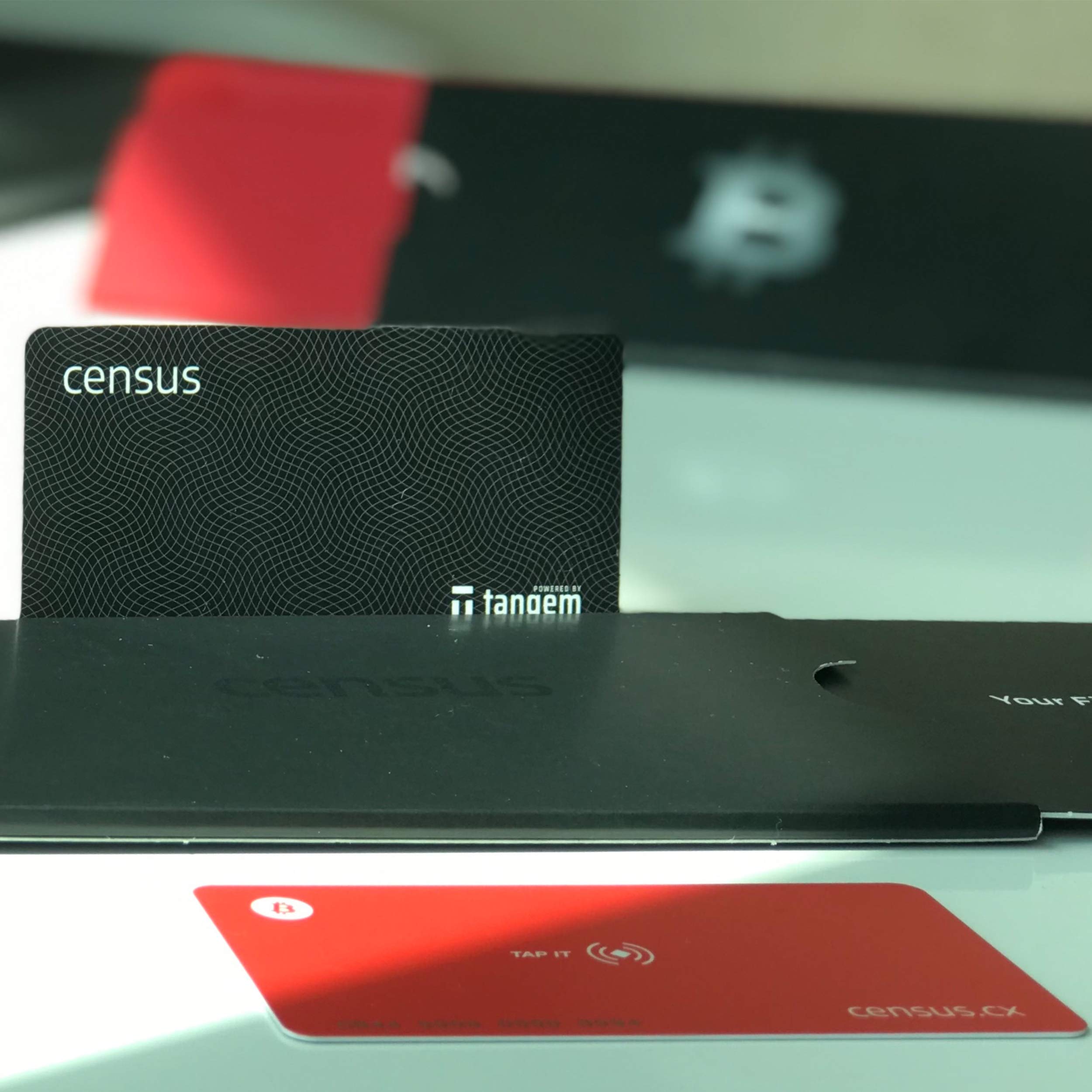 All in One: A Stylish Contactless Smart Bitcoin Card - Hardware Bitcoin Wallet - Bitcoin Gift Card - Buy Store and Send Securely Bitcoin - Unique Style in Black & Red