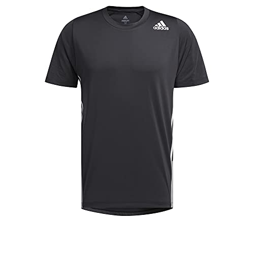 adidas Men's Freelift 3-Stripe+ Tee Black Small