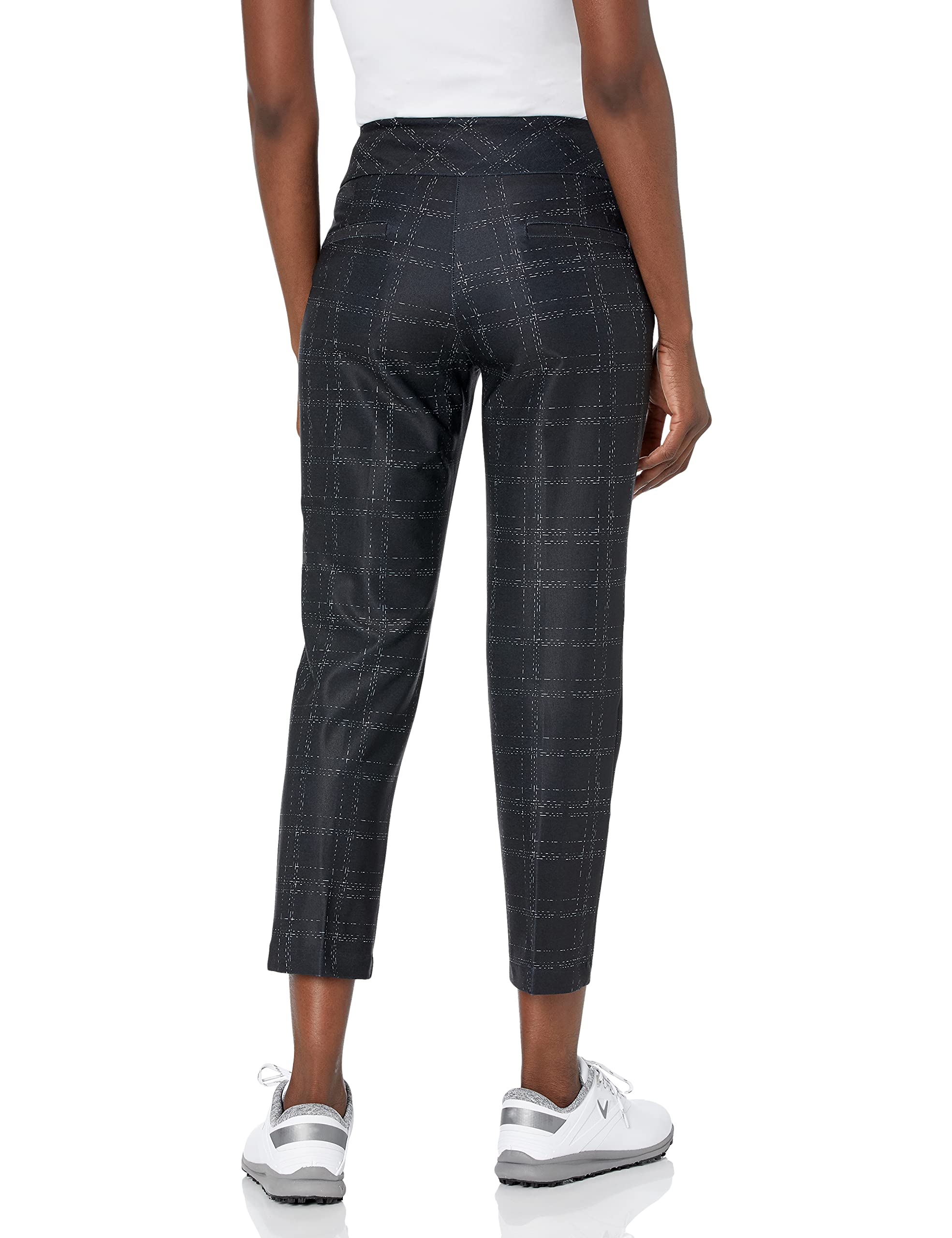 adidas Women's Standard Ultimate365 Printed Ankle Pants, Black/White, Large