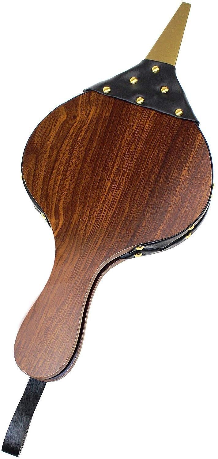 DYWISHKEY Bellows, Fireplace Bellows 15 Inch x 6.5 Inch, Air Bellow Fireplace Blower Leather Bellows Fire Bellows for Fireplaces, BBQ and Camping, Bellow with Hanging Leather Strap