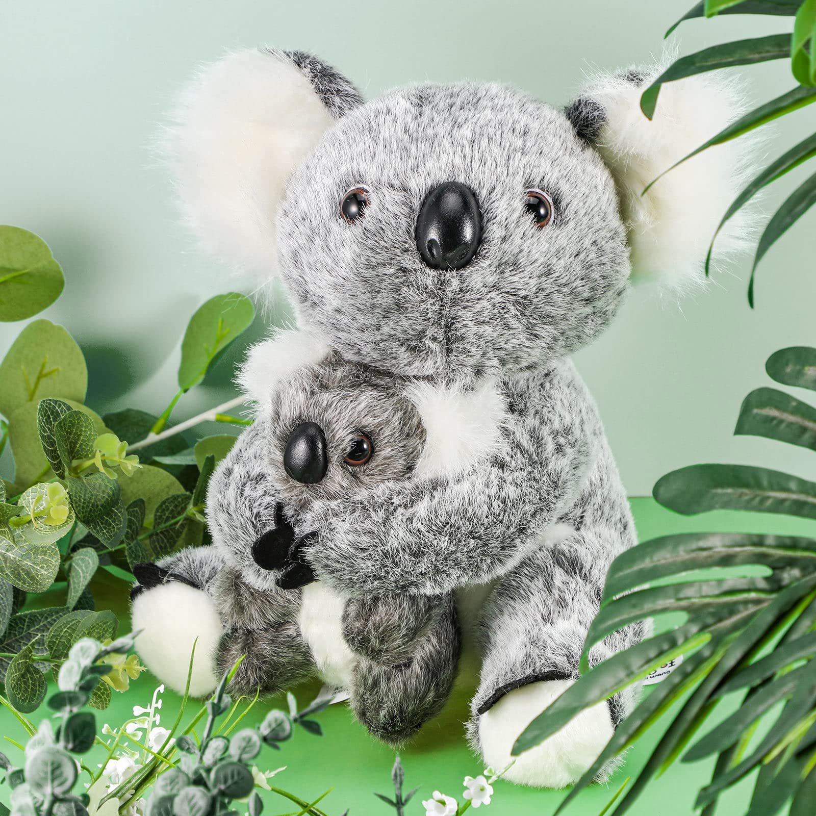 Skylety Stuffed Animal Koala Bear 2 Pieces Mum Koala Hold Little Koala Plush Toy Soft Koala Stuffed Animal Doll, 10.63 Inches and 5.12 inches